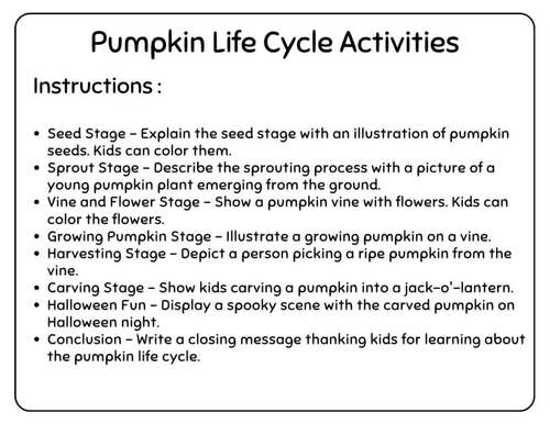 Pumpkin Life Cycle | Sequencing Activity Cut and Paste | Fall Craft ...