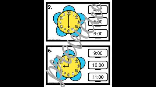 Spring Telling Time to the HOUR Clip It Task Cards by Teach 2 Grow with ME