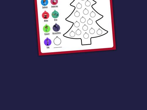 Inside Out Christmas Tree Color-by-Feelings | Feelings Reflection Activity