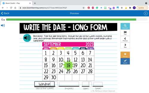Write the Date Long Form - Digital Boom Task Cards | TpT
