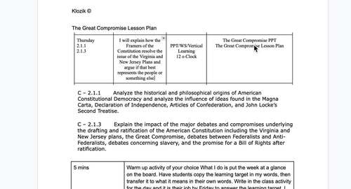 Great Compromise Lesson Plan | Constitutional Convention | Virginia ...