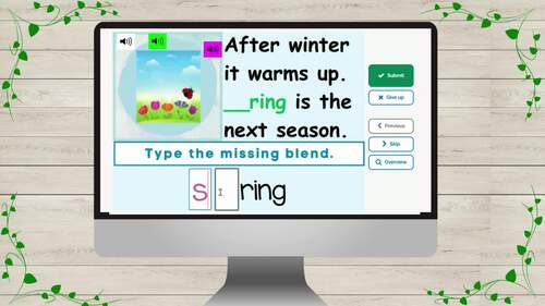 Words with Blends Spring (Boom Cards with Audio) by Living and Loving ...