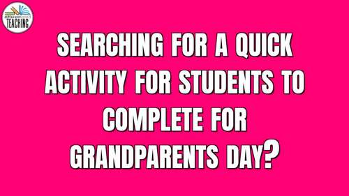 Grandparents Day Craftivity - a no prep September writing activity