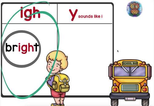 BACK TO SCHOOL Long I Sorting Boom Cards Game IE IGH Y by Funny Owl