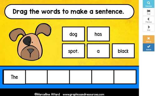 CCVC WORD SENTENCE BUILDING BOOM CARDS DISTANCE LEARNING INITIAL ...