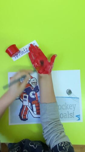 Hockey Handprint Craft - DIY Sports Keepsake for Kids, Dads & Coaches