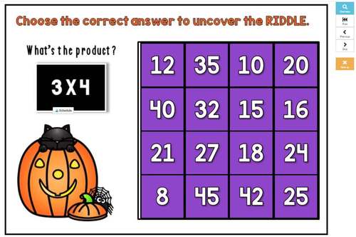 Halloween BOOM Cards™ | Multiplication Facts | Uncover the Picture