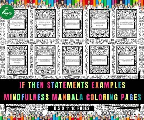 If Then Statements Examples Motivational & Mindset Growth Coloring, No Prep