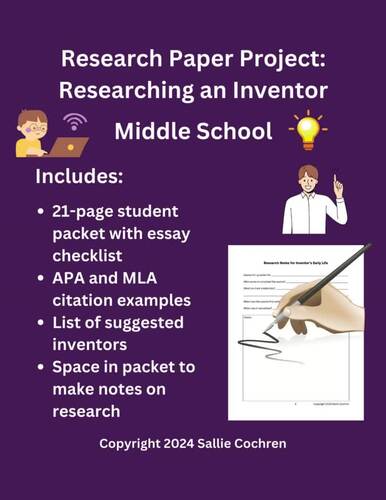 Research Paper Project: Researching an Inventor (Middle School) | TPT