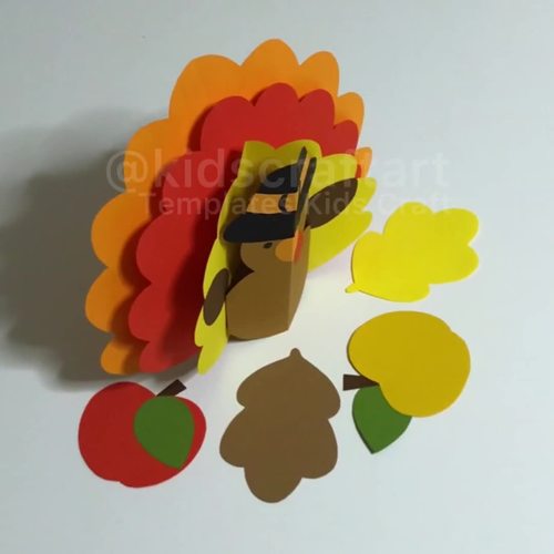 3D Thanksgiving Turkey Craft Fall Crafts November October Autumn ...