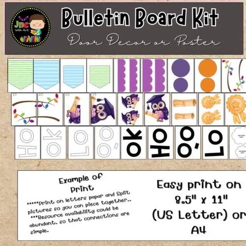 Graduating Bulletin Board Kit End of year Graduation May June Editable