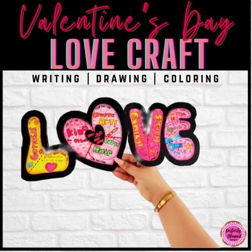 Valentines Day LOVE Craft |Fun Writing Coloring Activity February ...