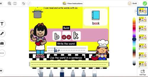 Short and Long OO Sound Preloaded Seesaw Digital Word Building | TPT