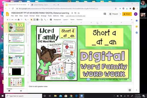 INTERACTIVE GOOGLE SLIDES CVC SHORT A AT AN Word Family DIGITAL & PRINT