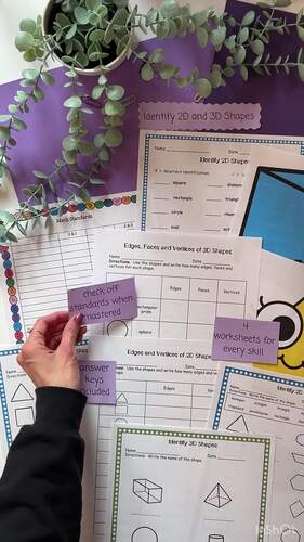 Identify 2D and 3D Shapes Bundle, 2 G.1 by BXC Creations | TPT