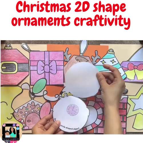 Christmas Ornament 2D Shapes Craftivity | December Winter 2D shape Activity