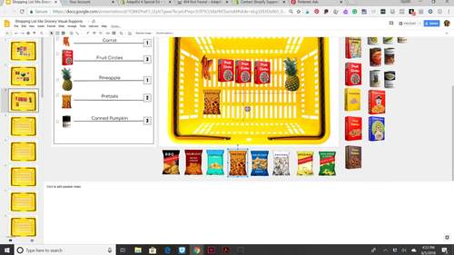 Special Education Grocery Store Shopping List: Mixed Foods | TPT