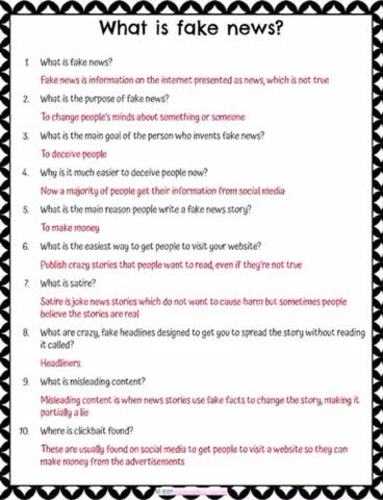 What is Fake News? Guided Reading Comprehension Worksheets | TPT