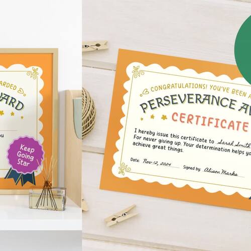 Perseverance Certificate of Achievement | Recognition Award Certificate