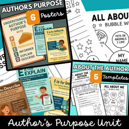 About the Author Template Pages and Author’s Purpose PIEED Posters ...