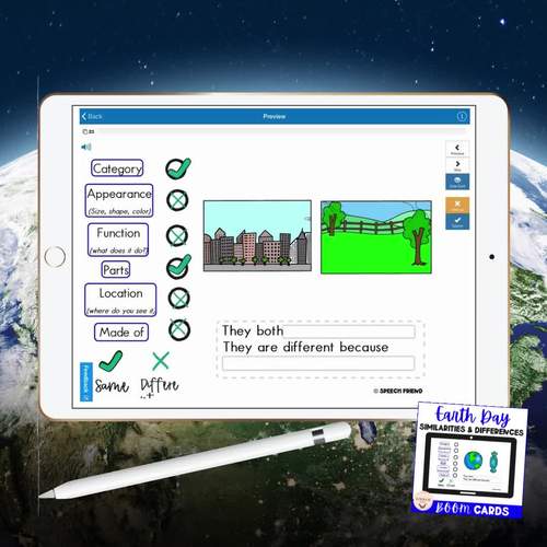 Earth Day Similarities & Differences Boom Cards by Speech Friend