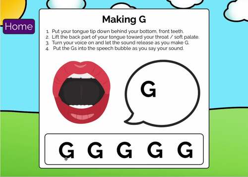 Fronting Minimal Pairs Boom Cards g d tongue twister silly sentences record