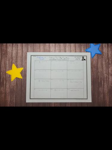 Martin Luther King Jr. Math Crossword Puzzle // Solving Two Step Equations
