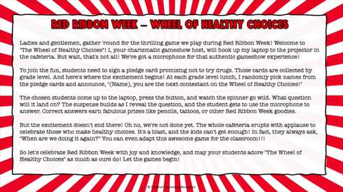 Red Ribbon Week Healthy Choices & Habits Drug Awareness Animated Game ...