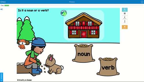 January Parts of Speech First Grade Boom Cards by Krafty in Kinder