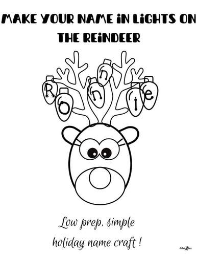 Reindeer Name Craft by Julez and Jaz | TPT
