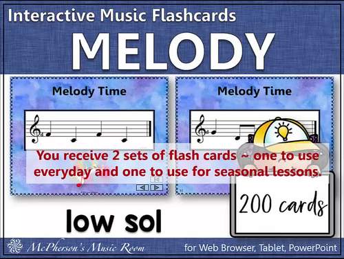 Solfege | Melody Flashcards Low Sol Interactive Music Flash Cards