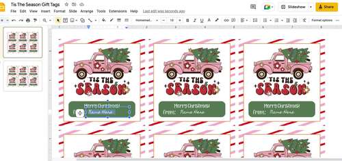 Retro Christmas Cookie Gift Tag | Student Holiday Favor Tag | TPT