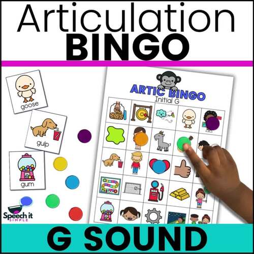 Articulation BINGO for Speech Therapy - G SOUND - No Prep - Artic - Apraxia