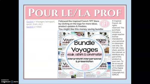 French Travel Trip Voyage Hotel Train Plane Reading Comprehension ...