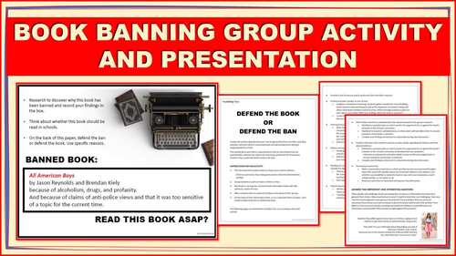 Banned Books Group Research and Presentation with Enrichment Activities