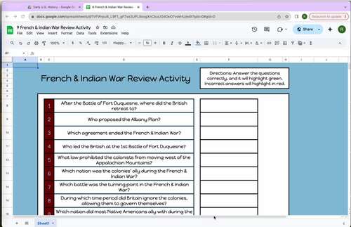 French and Indian War (7 Years' War) Online Review Game by Coach S ...