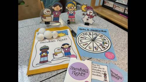 Snowball Fight! A Winter Speech Therapy Game for Descriptive Language ...