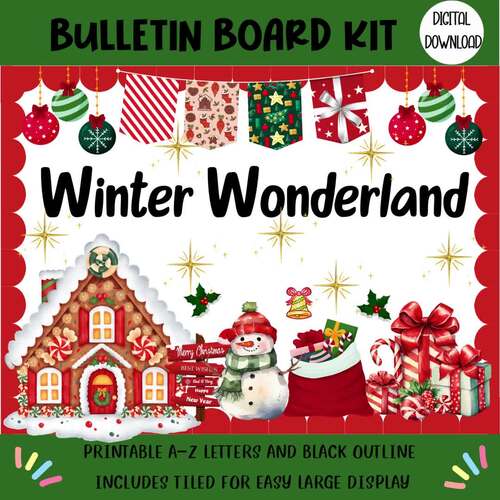 Winter Wonderland Bulletin Board Kit | Christmas Classroom Banner Decor