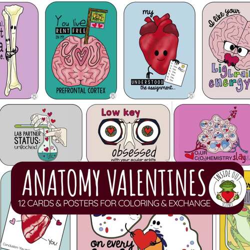 Valentine's Day | Anatomy-themed Cards for Coloring | Class Exchange ...