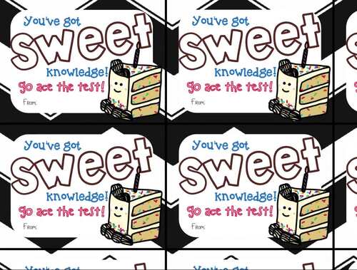 Birthday Cupcake Testing Motivation Treat Tag- You've got sweet knowledge!