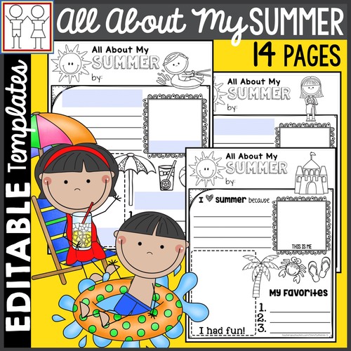 All About My Summer - Editable Templates by Catherine S | TPT