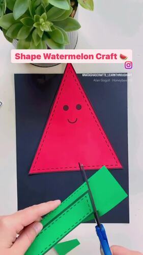2D Shape Watermelon Math Craft Kindergarten Geometry Summer Bulletin