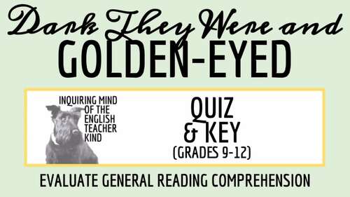 "Dark They Were and Golden Eyed" by Ray Bradbury Quiz and Answer Key ...