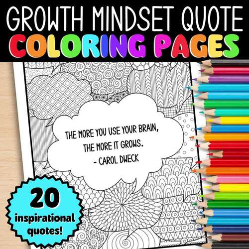 Motivational & Inspirational Quotes | Mindful Coloring Page | Growth ...