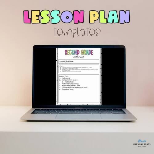 Music Lesson Plan Templates- Editable Slides Weeks 10-20 by Harmony Minds
