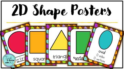 2D and 3D Shape Posters Anchor Charts Dinosaur Theme Classroom Decor Set 9