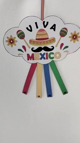 Mexican Independence Day Hanging Rainbow Name Craft VIVA MEXICO EDITABLE
