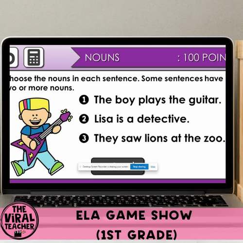 1st Grade ELA Review Game Show for End of the Year Activities | TPT