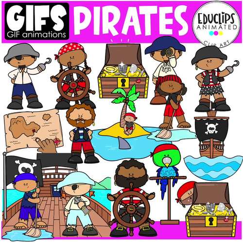 GIFs - PIRATES - Animated Images - {Educlips} by Educlips Clip Art
