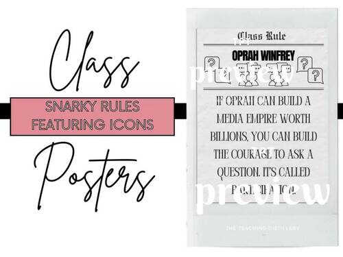 Snarky Classroom Rules Posters Featuring Icons from Sports, Music, and ...